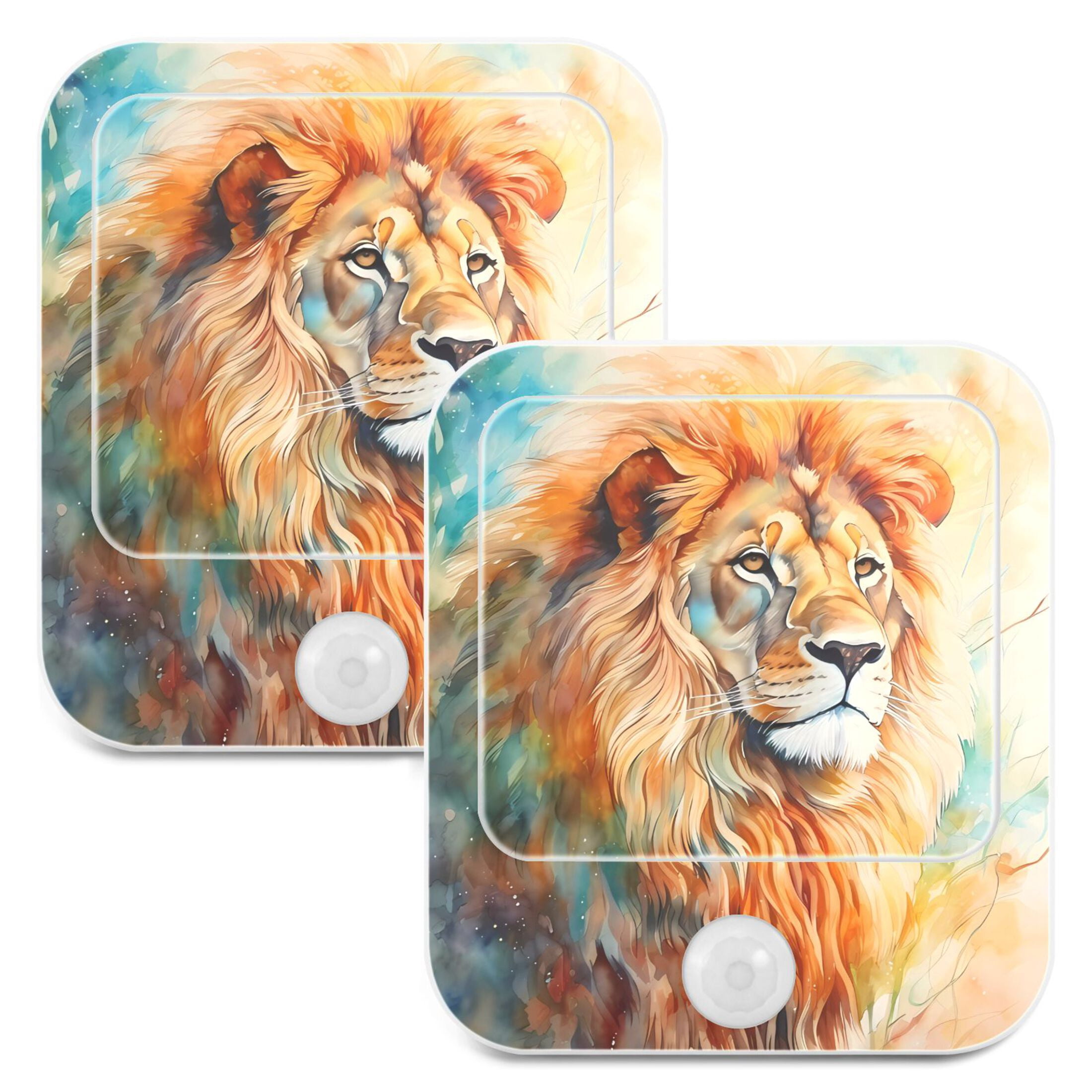 Lion Head Painting Night Lights Plug into Wall LED with Auto Light ...