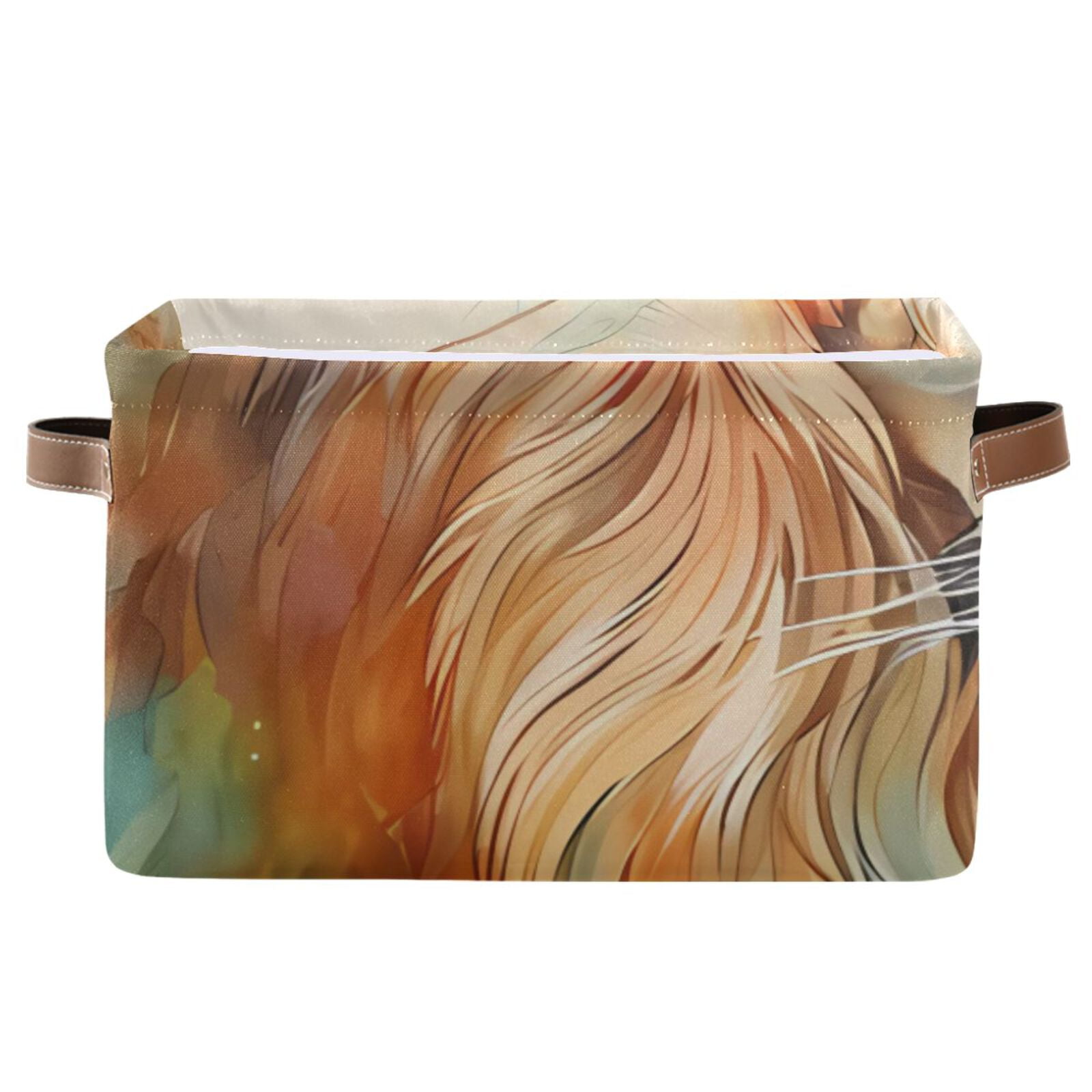 Lion Head Painting Storage Bins Baskets With Handles Storage Box ...