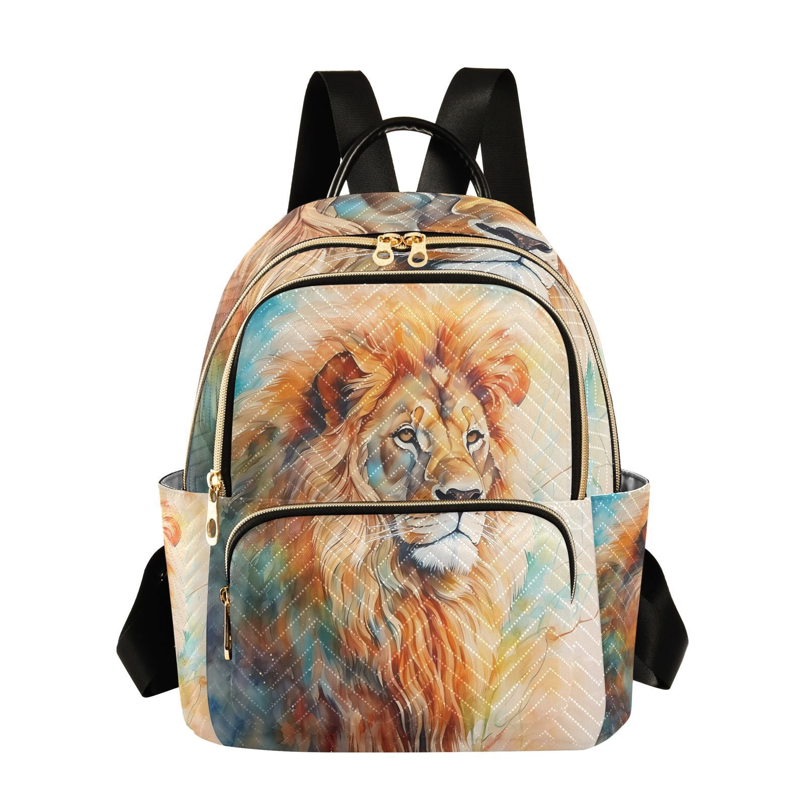 Lion Head Painting Travel Laptop Backpack Casual Daypack Lightweight ...