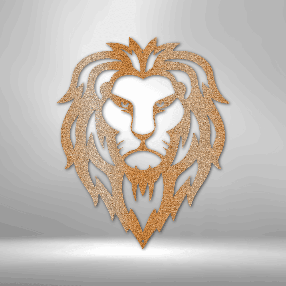 Lion Head Steel Sign Laser Cut Powder Coated Home & Office Metal Wall ...
