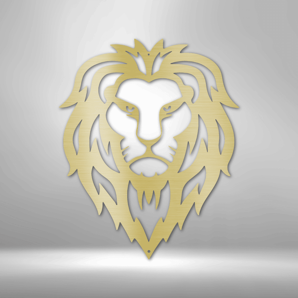 Lion Head Steel Sign Laser Cut Powder Coated Home & Office Metal Wall ...