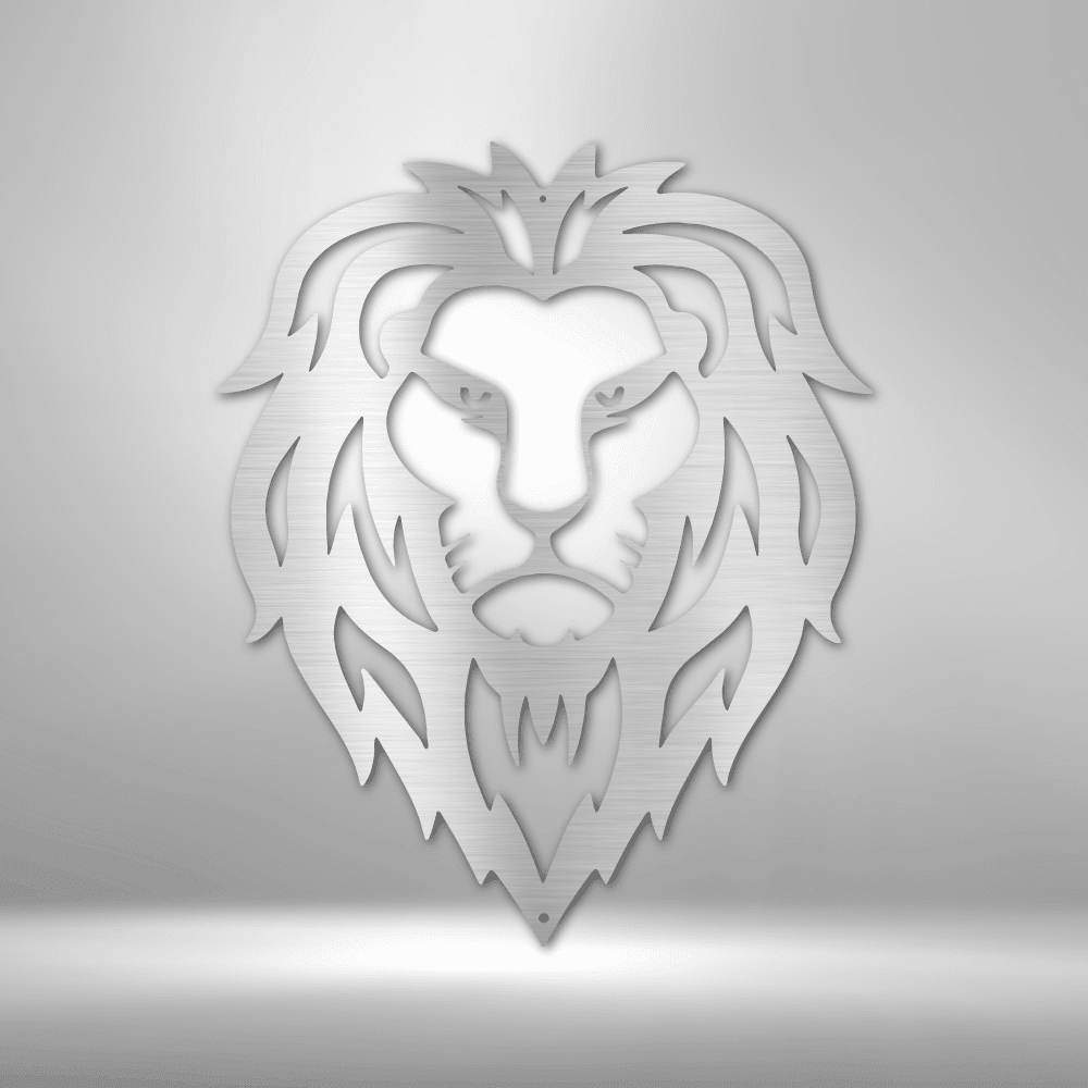 Lion Head Steel Sign Laser Cut Powder Coated Home & Office Metal Wall ...