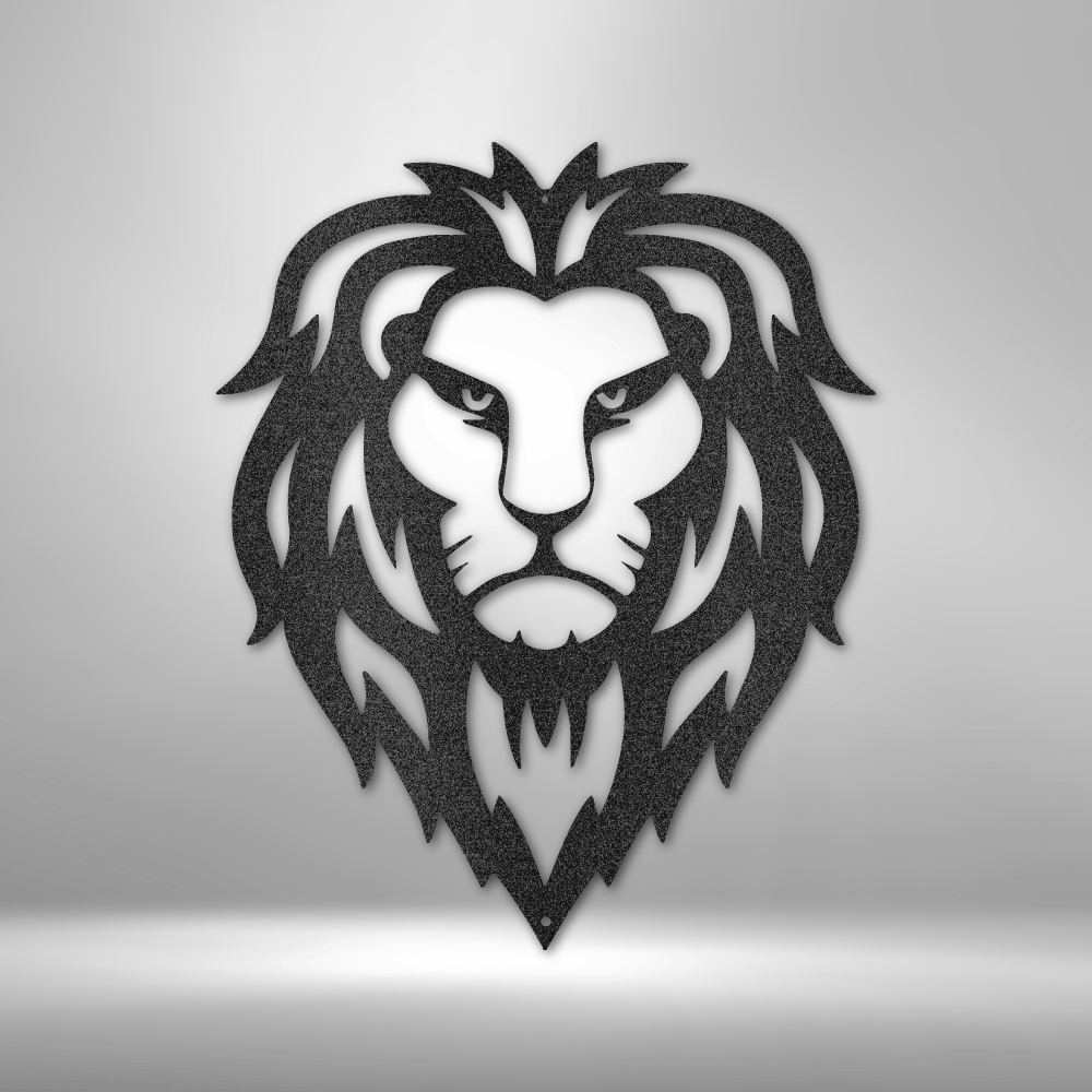 Lion Head Steel Sign Laser Cut Powder Coated Home & Office Metal Wall ...