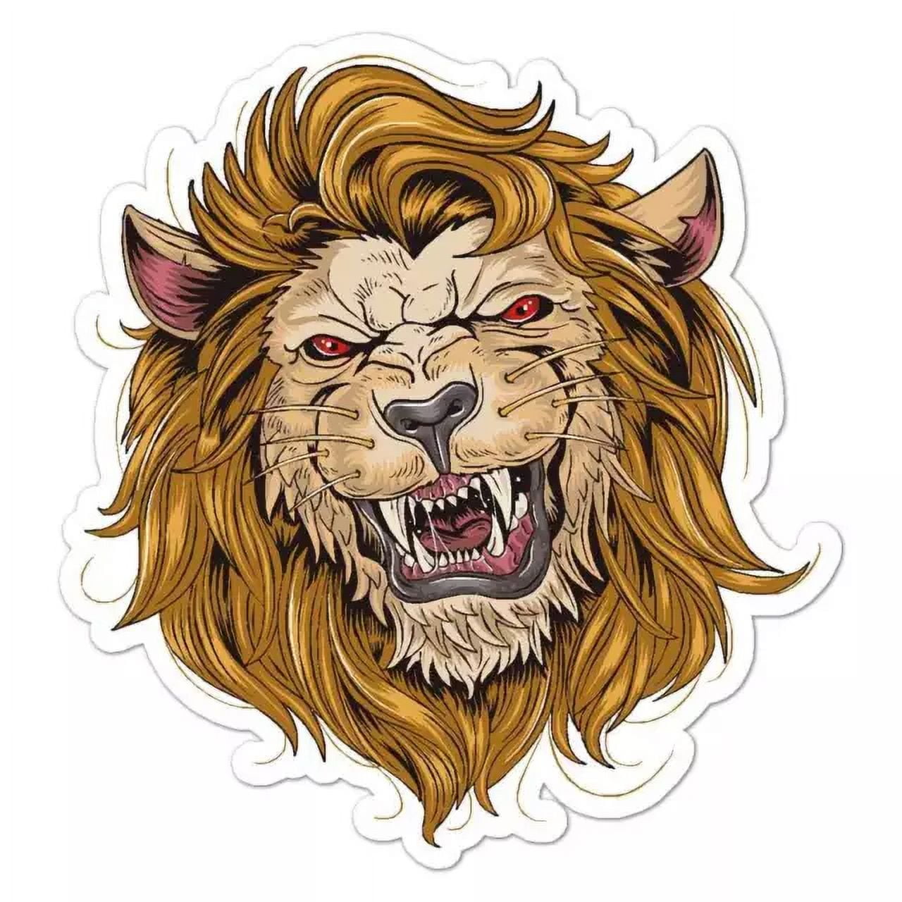 Lion Head Sticker Indoor Outdoor Phone Decal Water Bottle Stickers Car ...