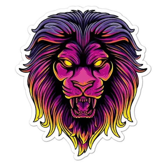 Lion Head Sticker Indoor Outdoor Phone Decal Water Bottle Stickers Car ...