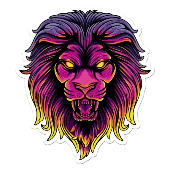 Lion Head Sticker Phone Decal Water Bottle Stickers Car Decals, Laptop ...