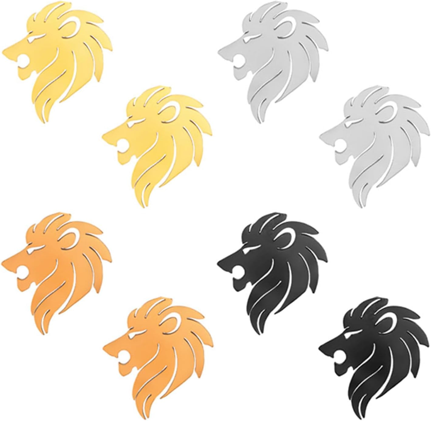 Lion Head Stud Earrings - Minimalist Stainless Steel Small Animal Crown ...