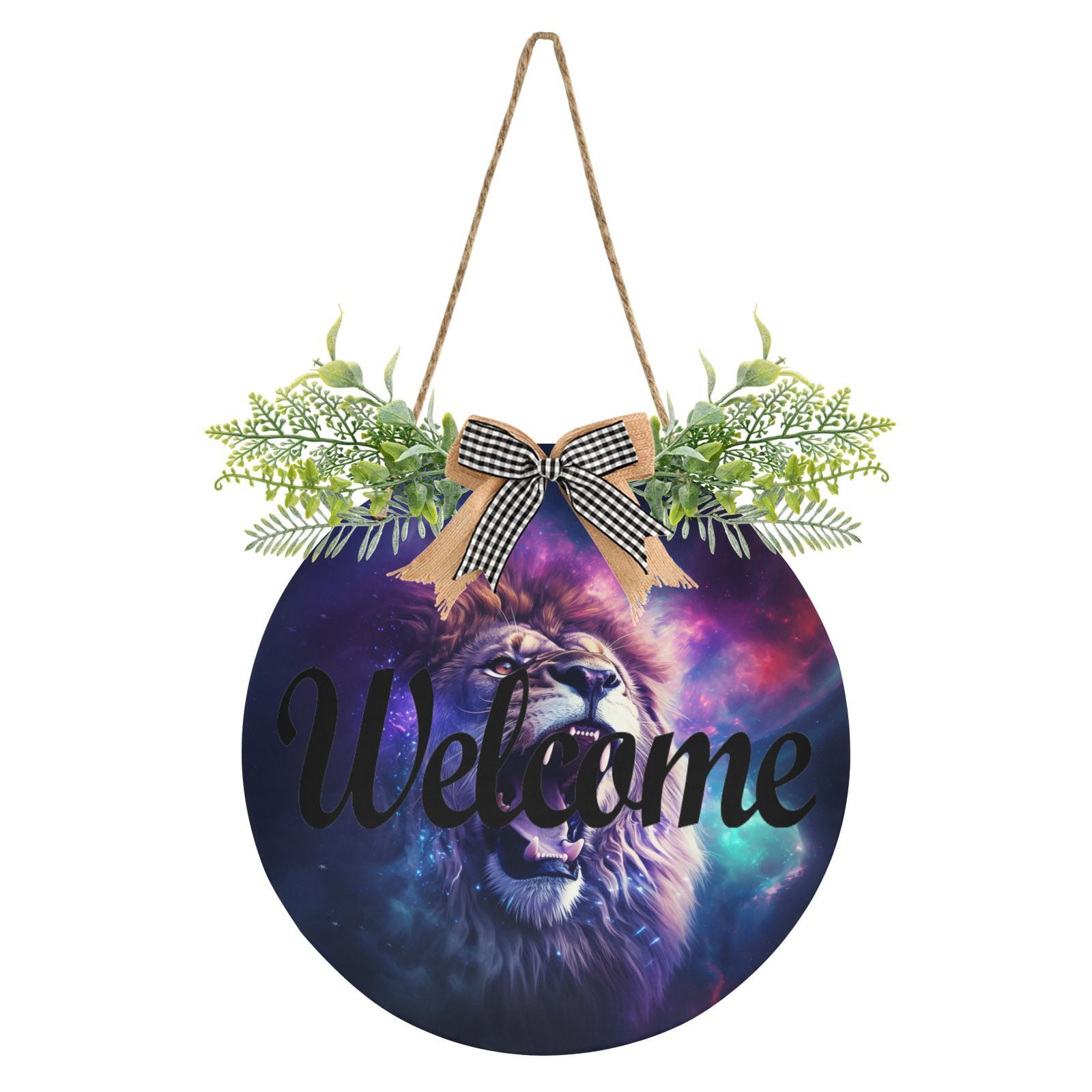 Lion Howl Welcome Sign for Front Door Wreath Door Sign for Farmhouse ...