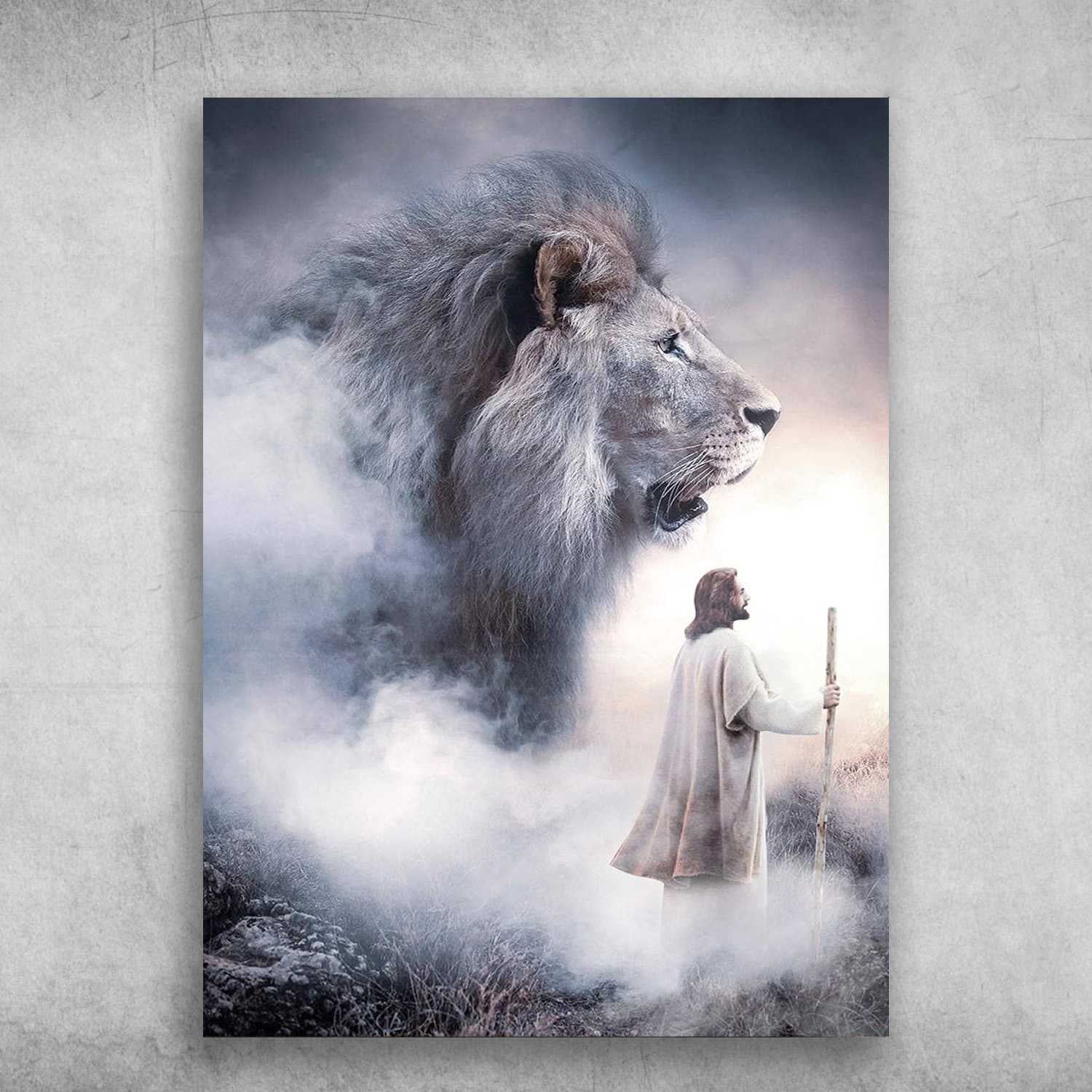 Lion Jesus - God Always Beside You 16 x 24 Inch Poster - Walmart.com