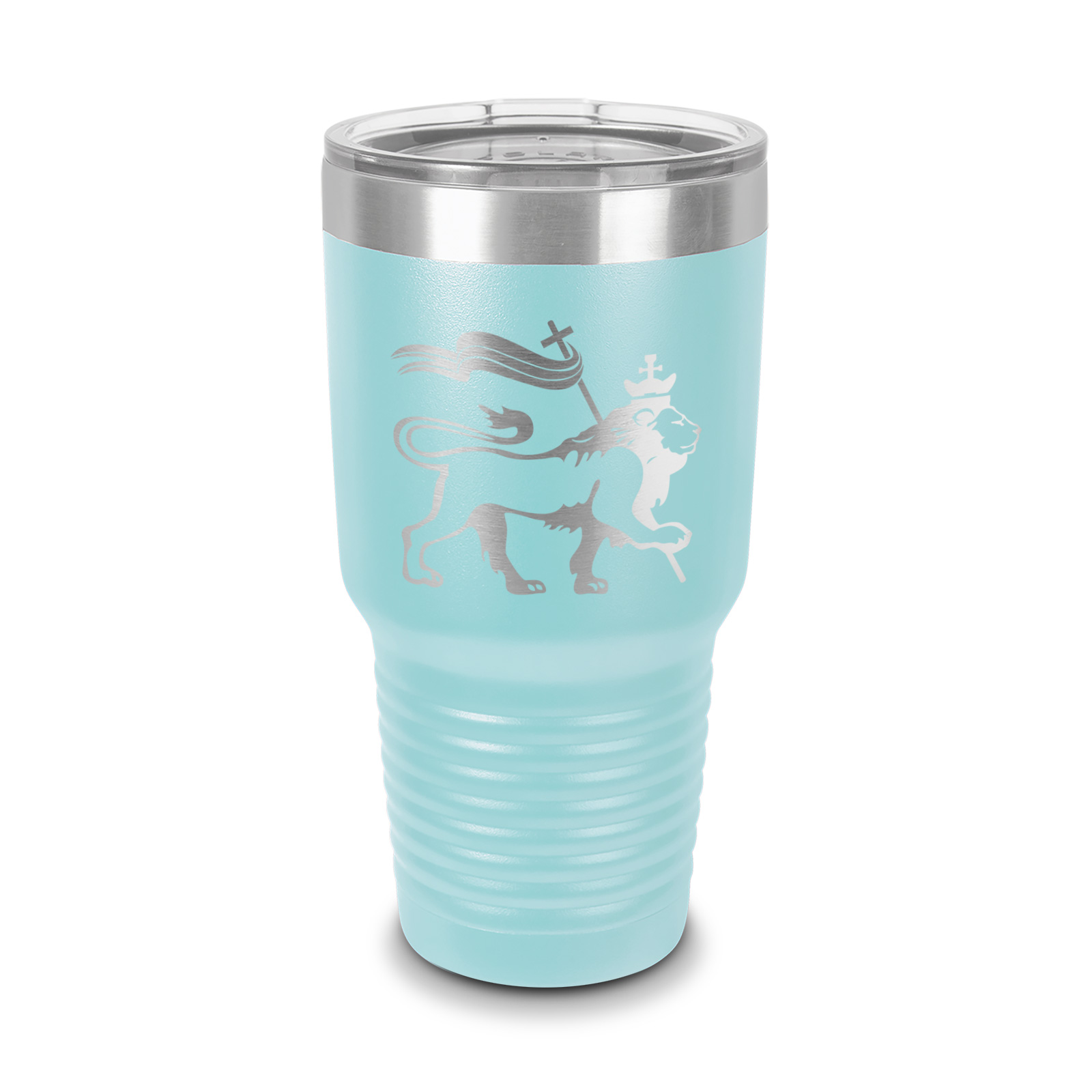 Lion of Judah with Rasta Flag Tumbler 30 oz - Laser Engraved w/ Clear ...