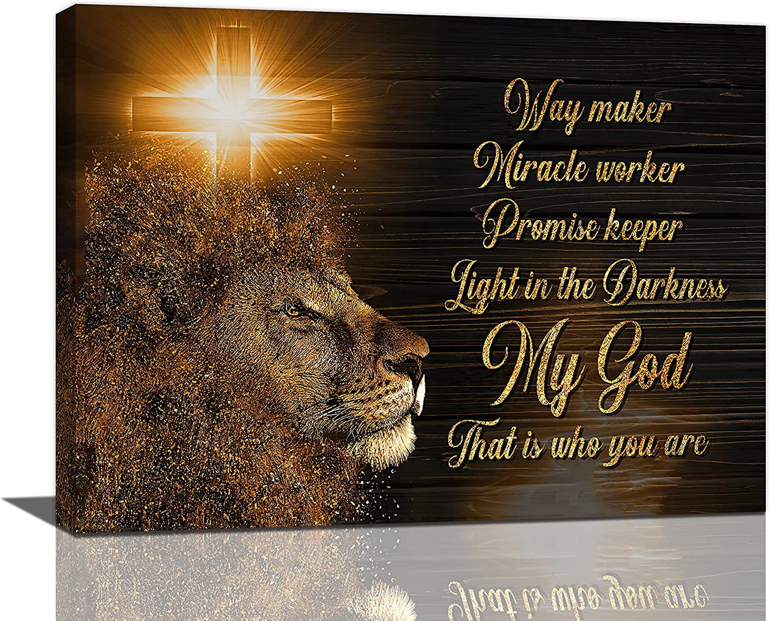 Lion of Judah Wall Art Shiny Lion Christian Religious Painting Canvas ...