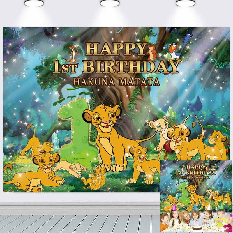 Lion King 1st Backdrop Banner Party Supplies Post Birthday Decorations ...