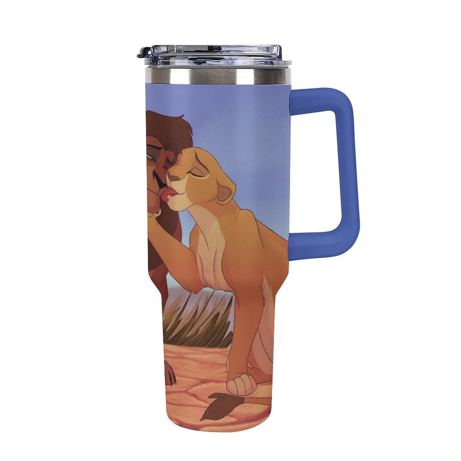 The Lion King 40 Oz Tumbler With Handle And Straw, Stainless Steel ...