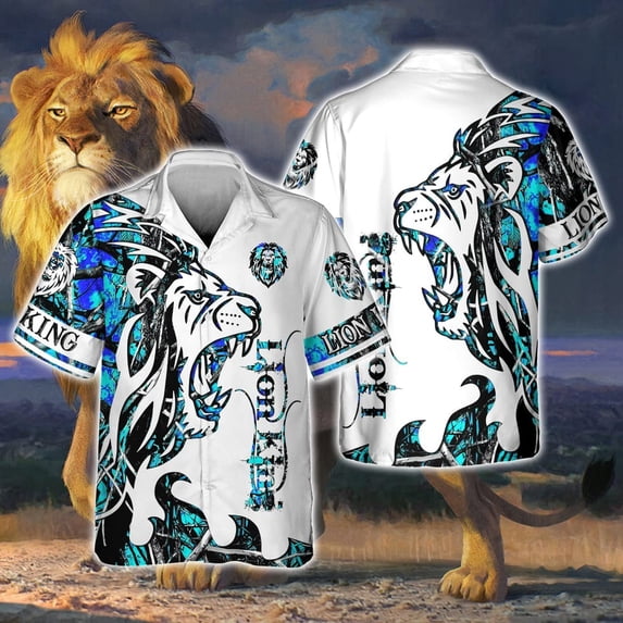 Lion King All Over Print Hawaiian Shirt, Lion Hawaiian Shirts, Love ...