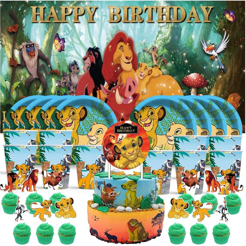 Lion King Birthday Cups Party Supplies Decor Backdrop Plates Fans ...