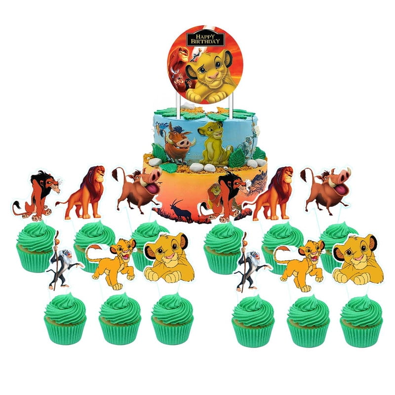 Lion King Cake Topper Cupcake Set Party Supplies Decoration Birthday ...