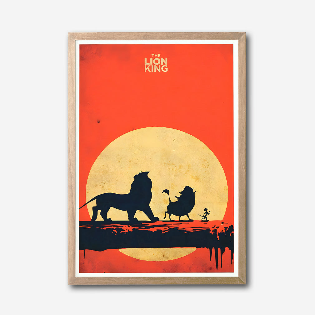 The Lion King Canvas Wall Art, Vibrant Sunset Silhouette Artwork, Movie ...