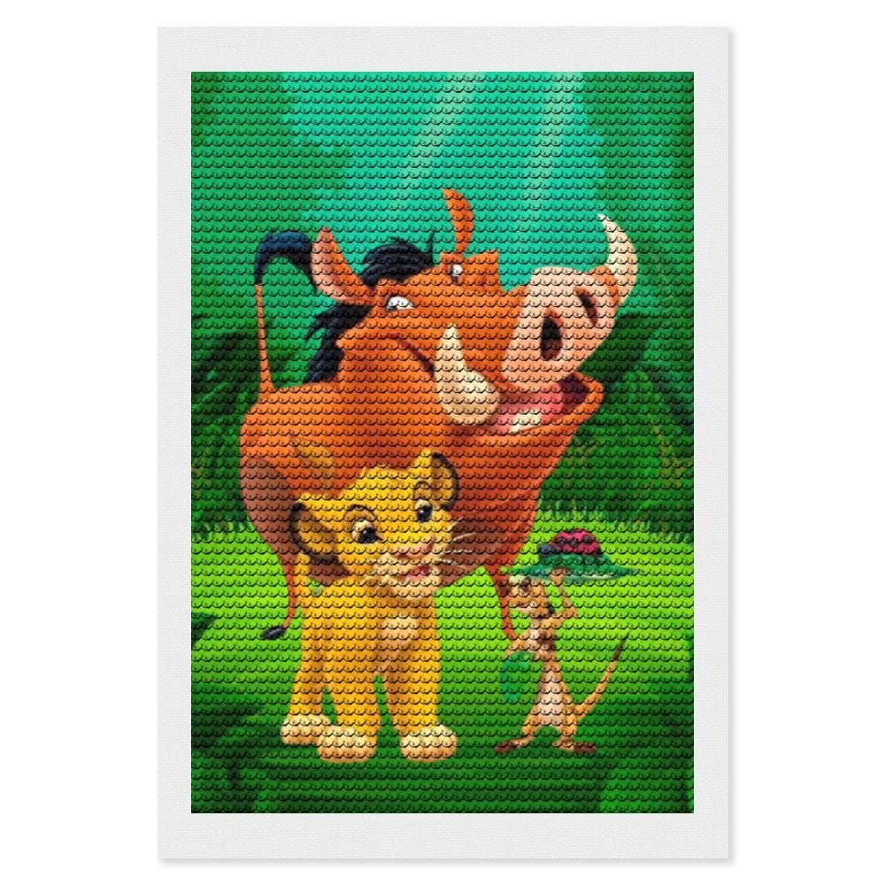 Lion Kin Diamond Art Kits DIY 5D Anime Painting by Number Kits Full ...