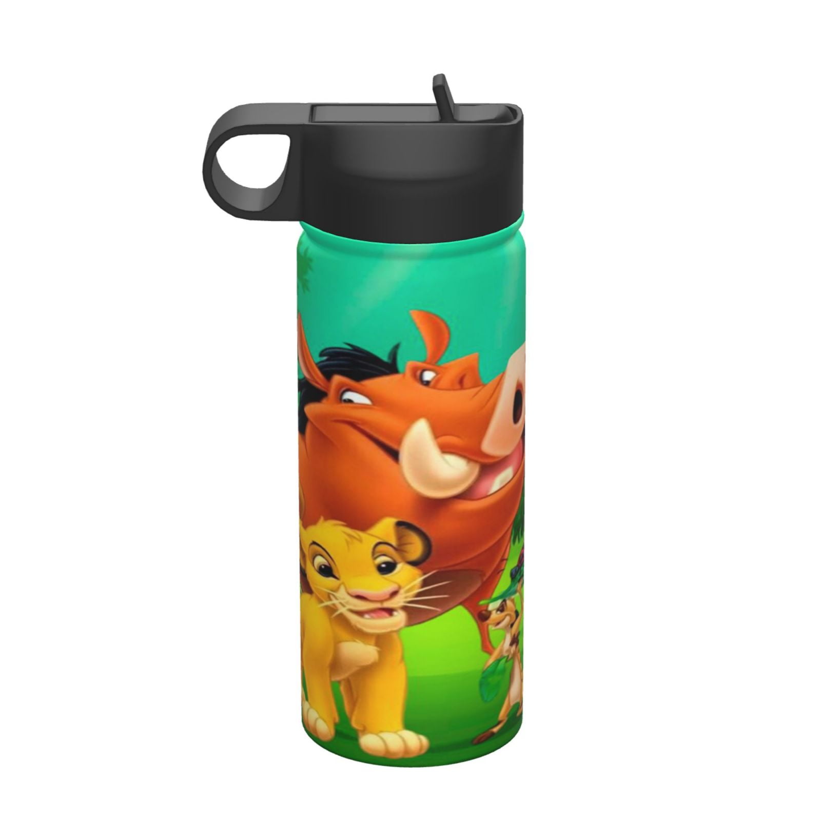 Lion Kin Insulated Water Bottle with Straw Stainless Steel Vacuum Kids ...