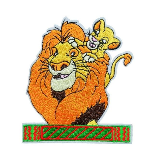 Lion King Mufassa and Simba 3.5 Inch Tall Iron On Patch - Walmart.com