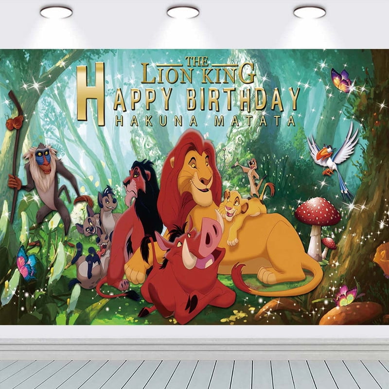 Lion King Simba Birthday Banner Backdrop Background Taspestry Post Wall ...