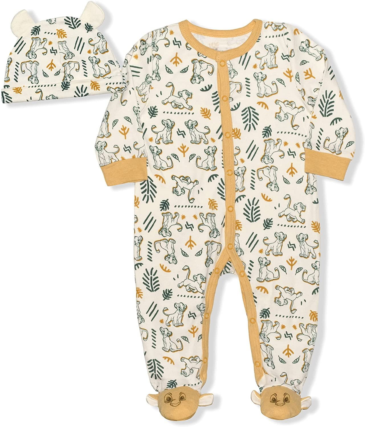 Lion King Simba Boys Single Footie with Hat, Newborn - Walmart.com