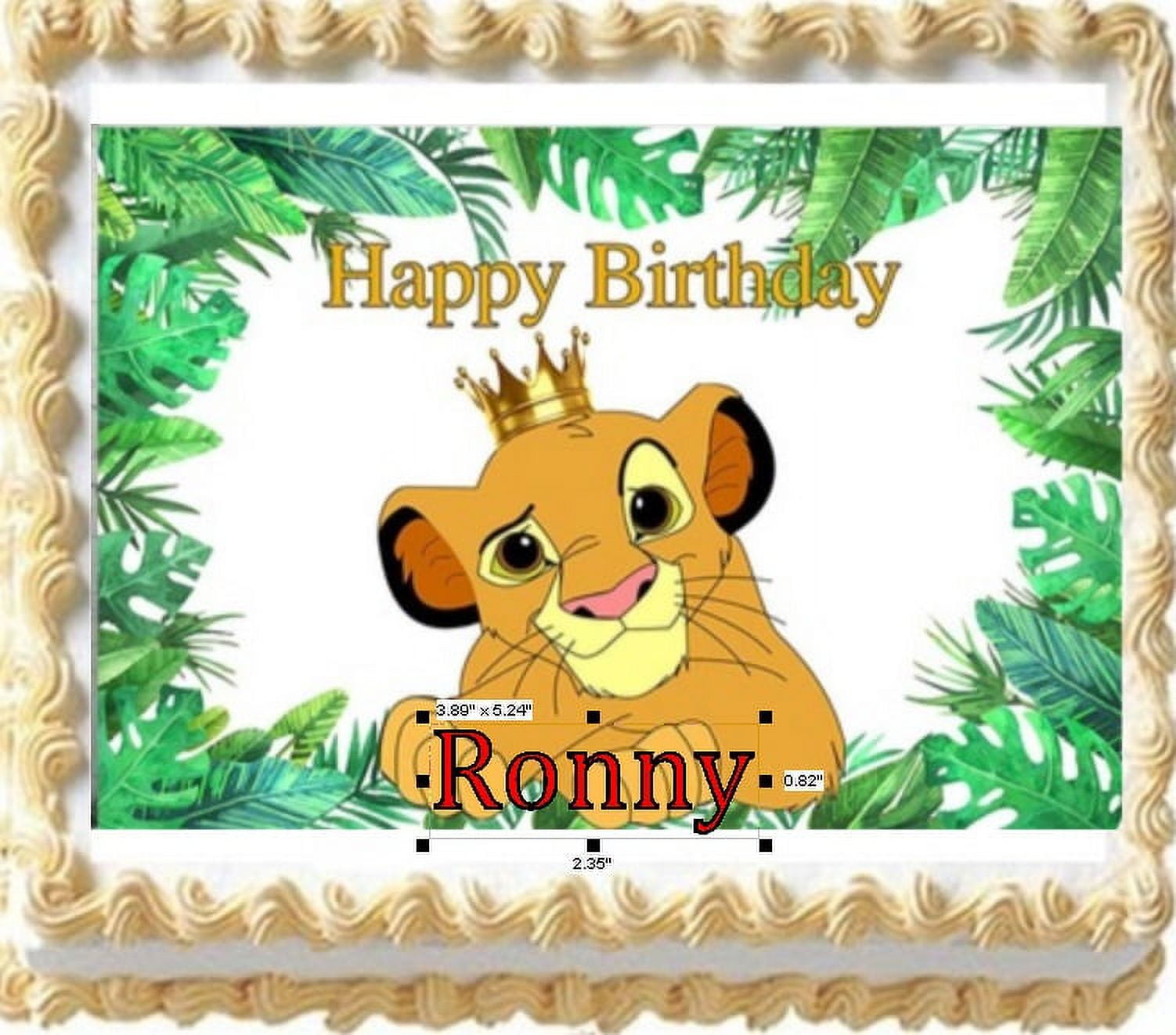 Lion King Simba Edible Image Cake Topper, by Edible Cake Toppers ...