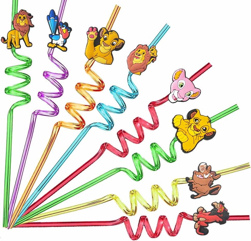 Lion King Simba Party Favors Drinking Straws Reusable Plastic Beverages ...