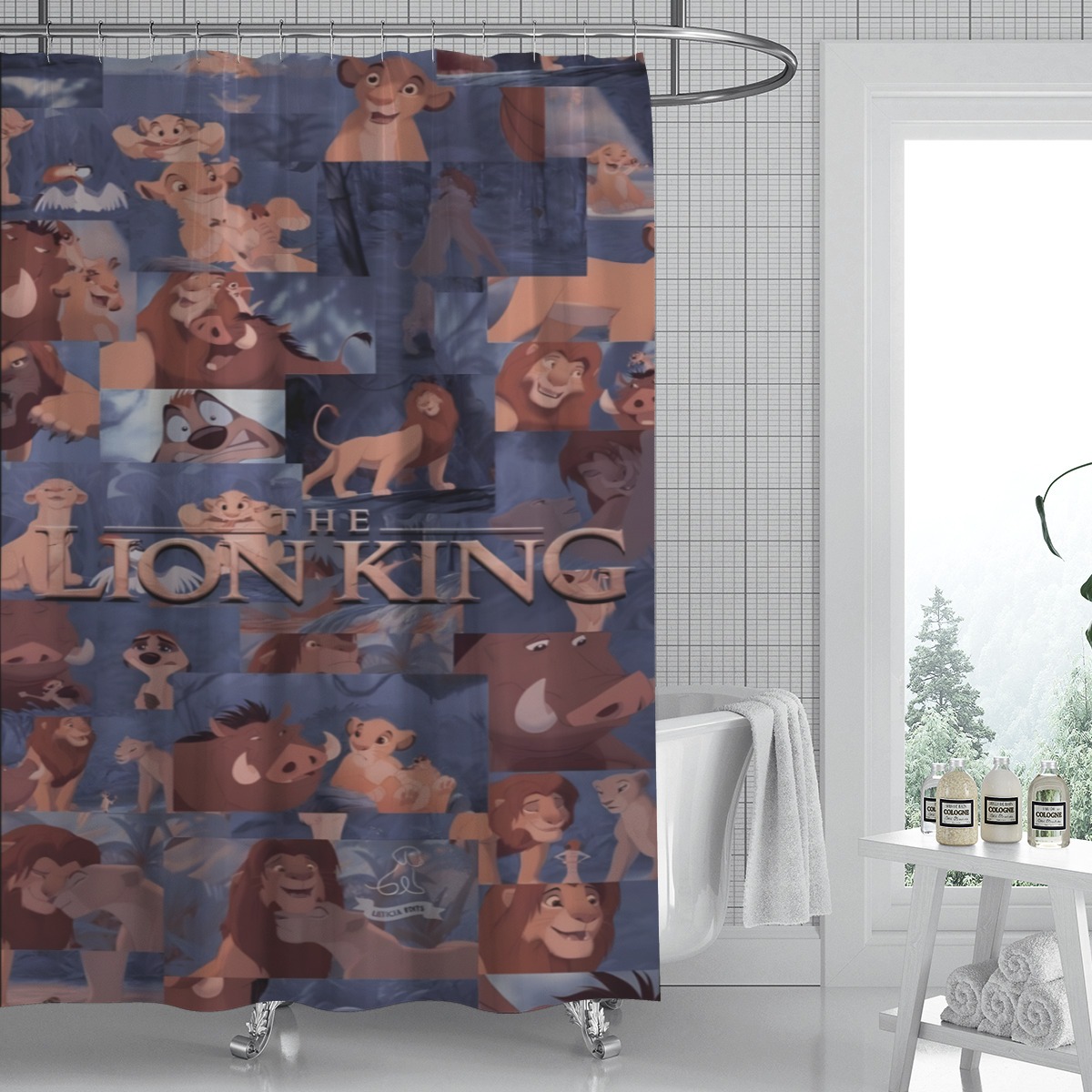 Lion King Simba shower curtain showcases an iconic print, is waterproof ...