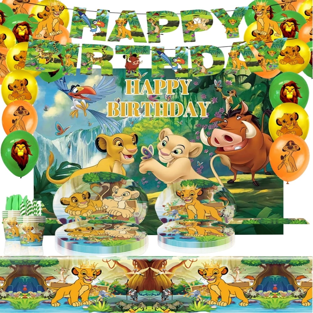 Lion King Theme Party Decorations Tableware Set , 125PCS Lion King ...