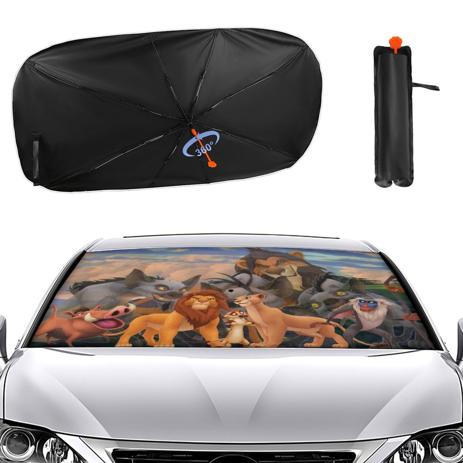 The Lion King Windshield Sun Shade Umbrella - Foldable Car Window ...
