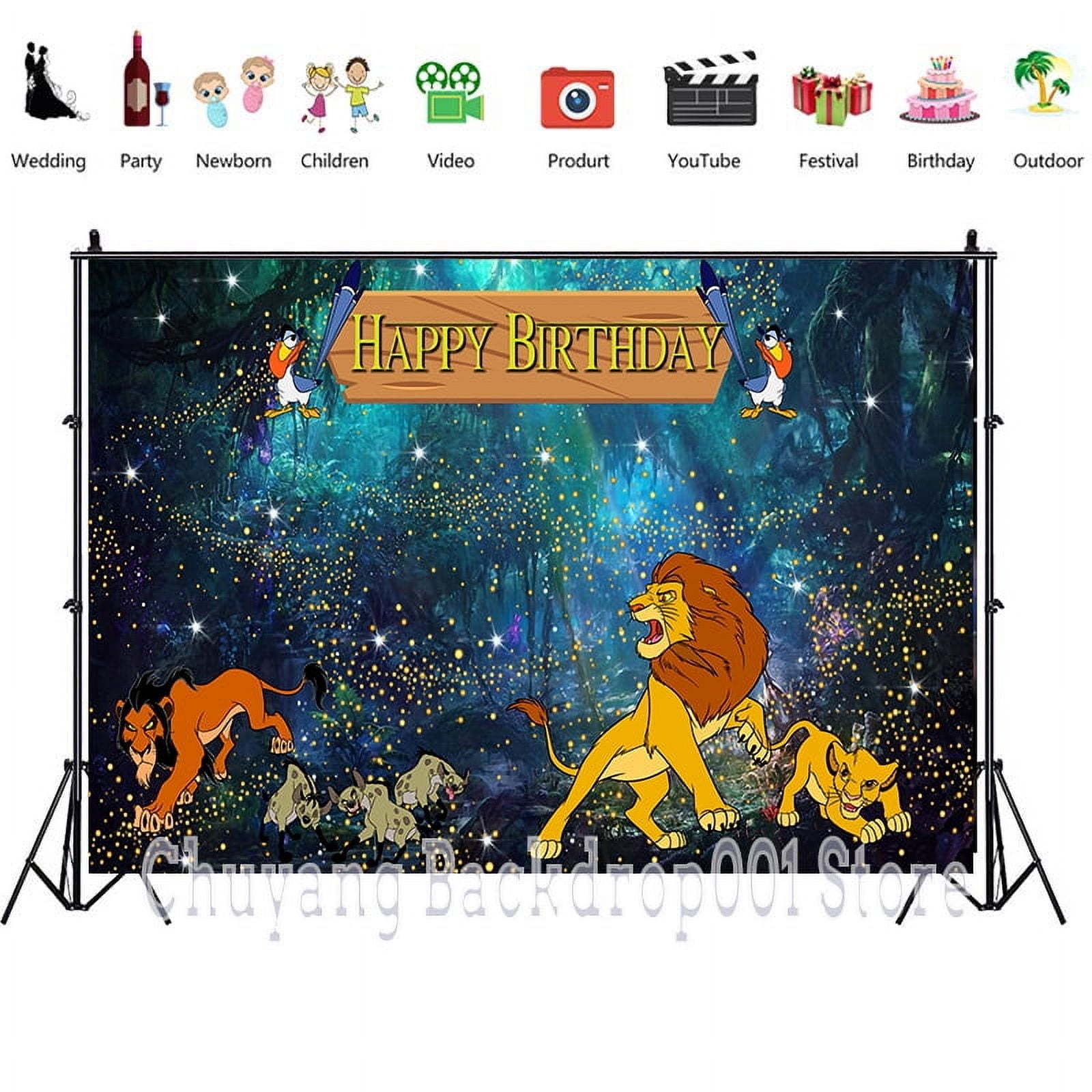 Lion King party Backdrop Forest Kids Birthday Party Photo Background ...