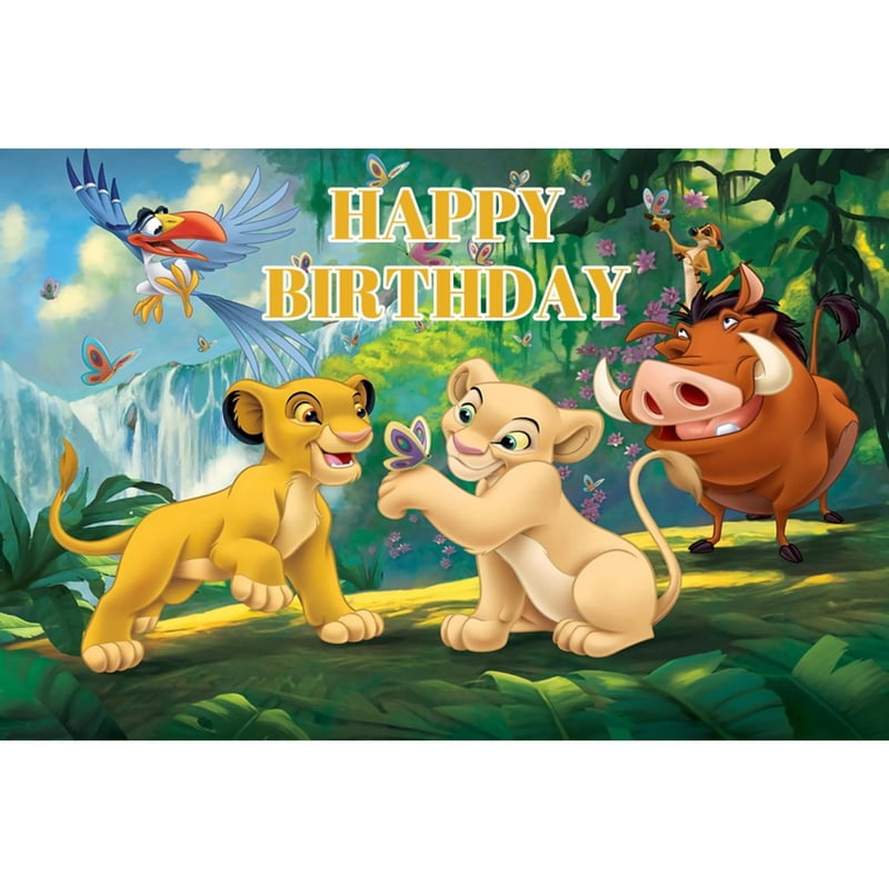 Lion King party Backdrop Forest Kids Birthday Party Photo Background ...