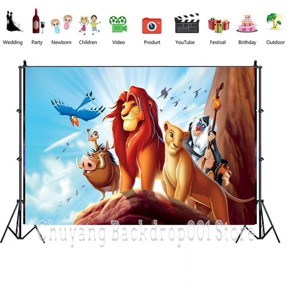 Lion King party Backdrop Forest Kids Birthday Party Photo Background ...