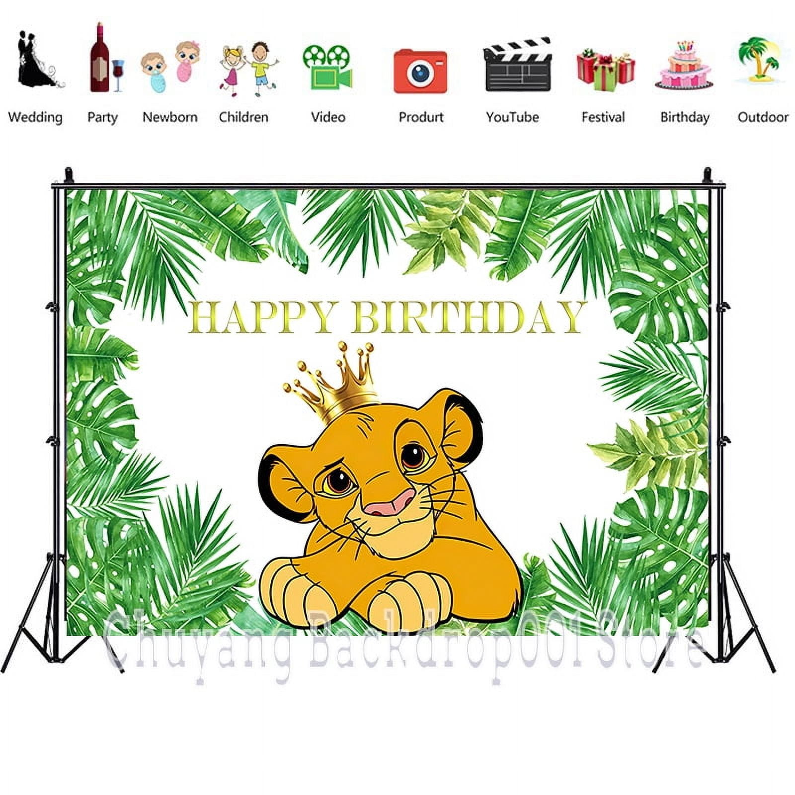 Lion King party Backdrop Forest Kids Birthday Party Photo Background ...