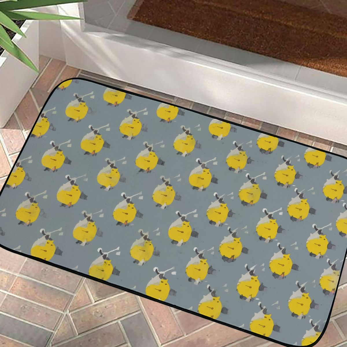 Lion Lions Head Lion Kids Blue Print Doormat,Entry Mat/Garage, Patio ...