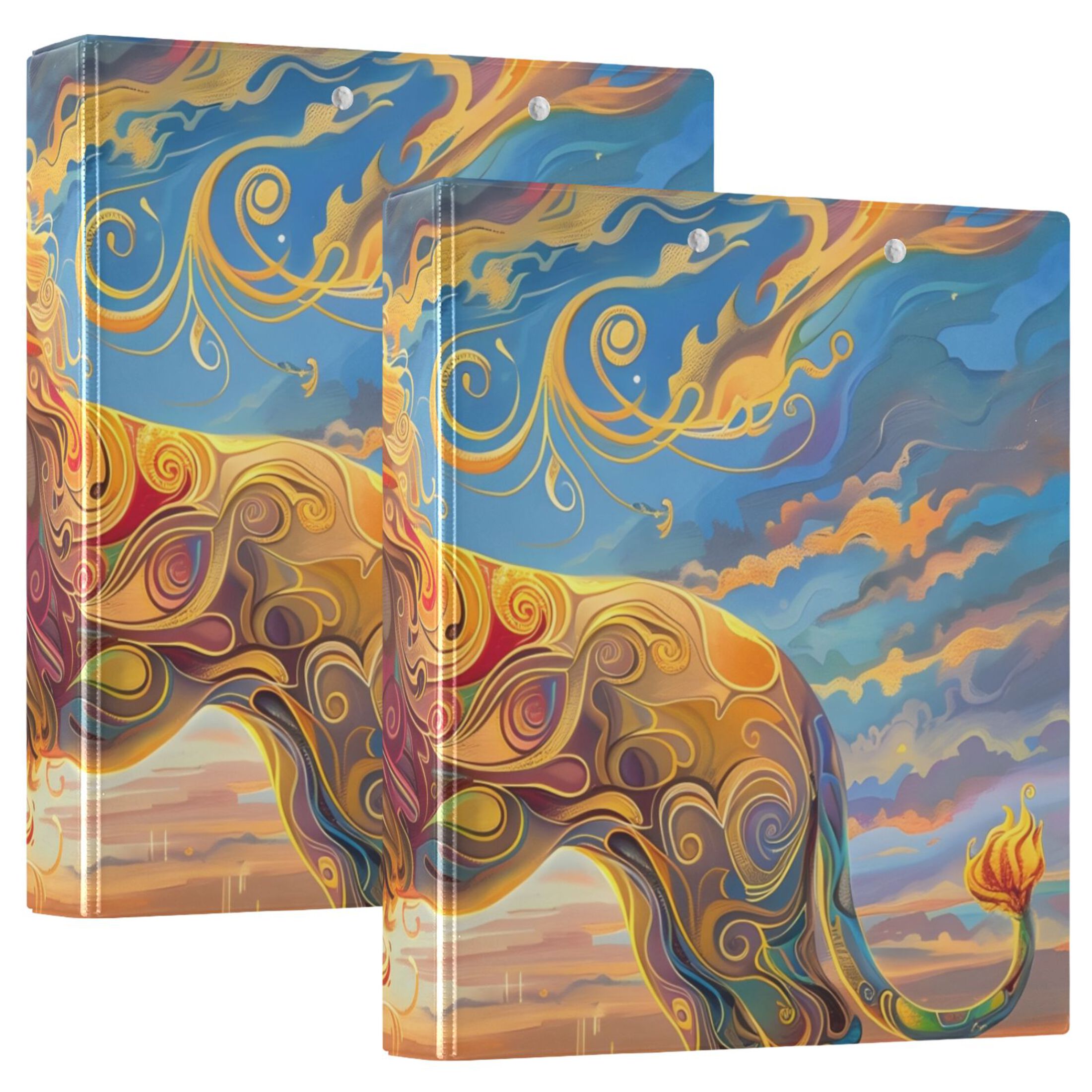 Lion Magnificient Sky Round Ring Binder 3 Rings 1.5" Capacity File ...