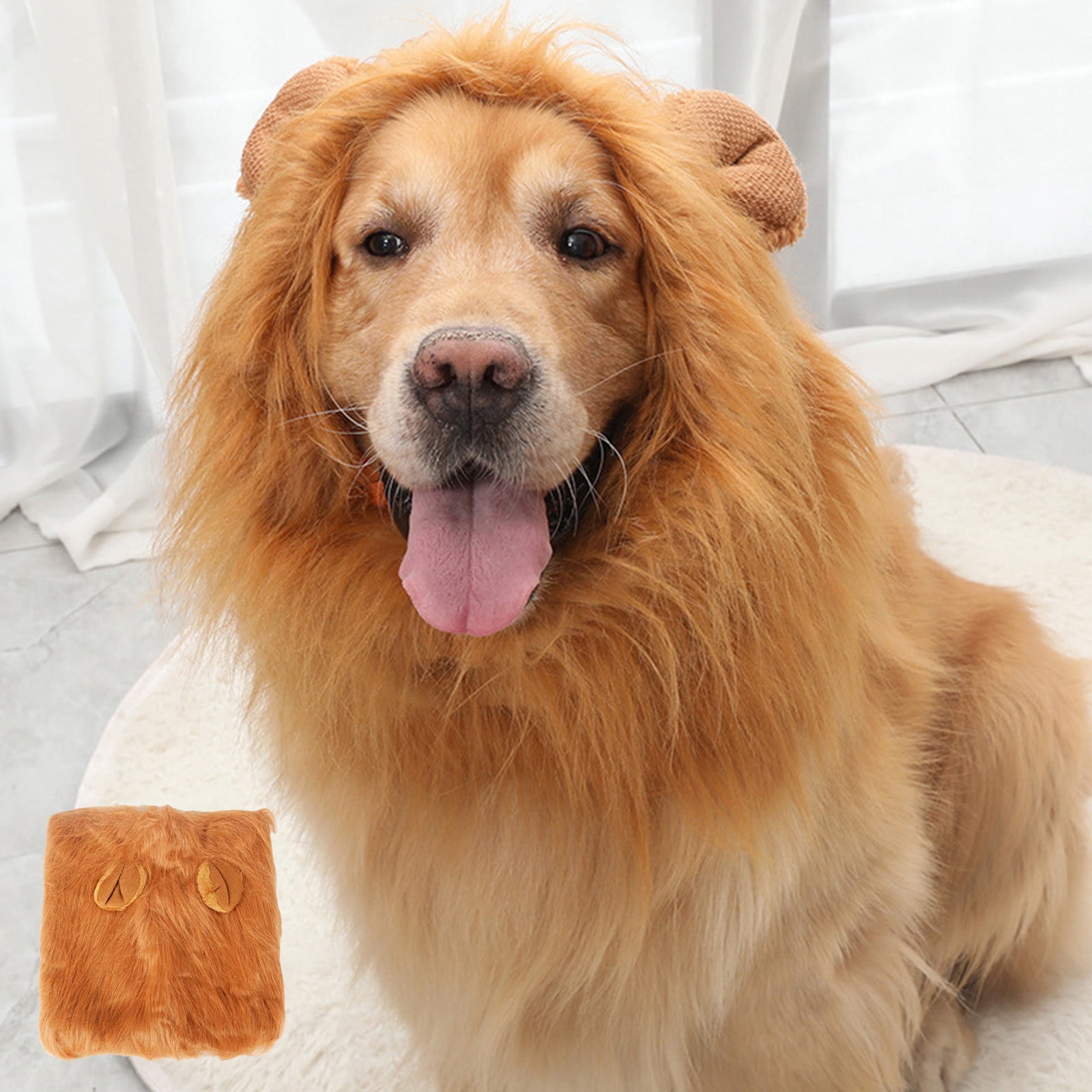 Lion Mane for Dog, Dog Lion Mane Costume, Realistic Black Lion Mane for ...