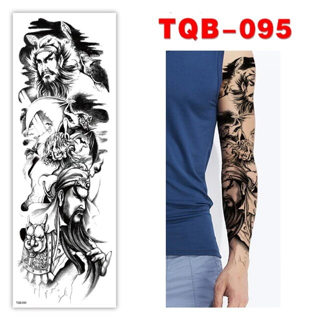 Lion Men Waterproof Temporary Tattoos Stickers Full Arm Sticker Large ...