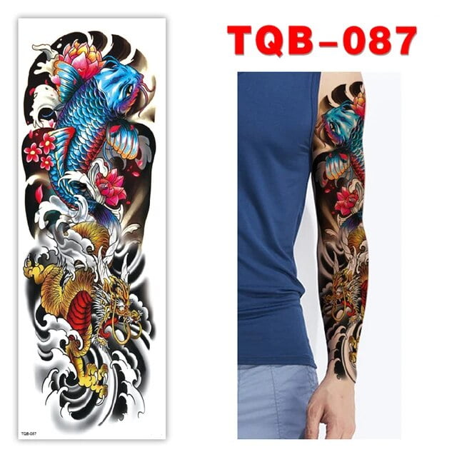 Lion Men Waterproof Temporary Tattoos Stickers Full Arm Sticker Large ...