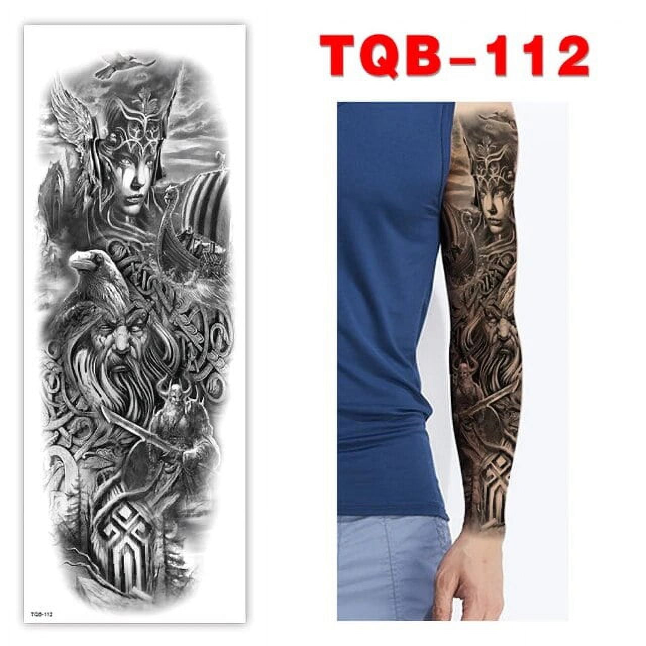 Lion Men Waterproof Temporary Tattoos Stickers Full Arm Sticker Large ...