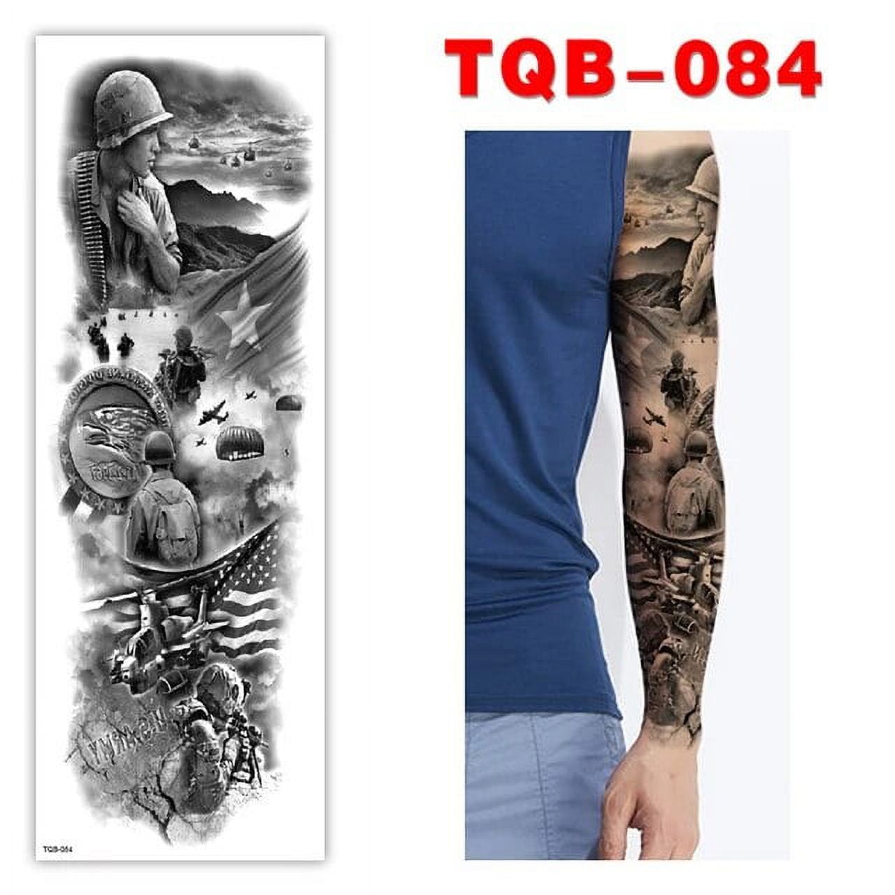 Lion Men Waterproof Temporary Tattoos Stickers Full Arm Sticker Large ...
