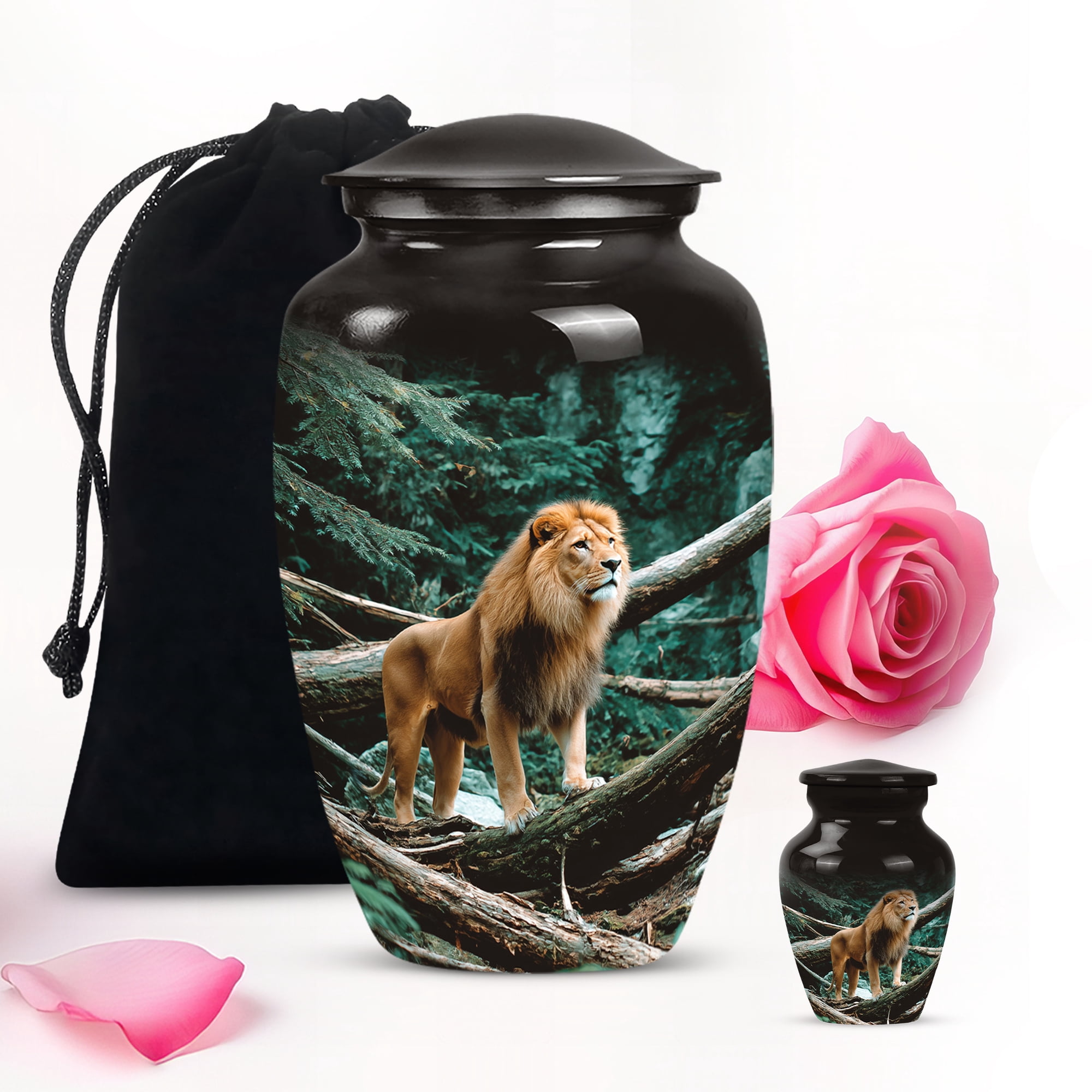 Lion Mini Funeral Urns For Human Ashes Adult Male - Large Burial Urn ...