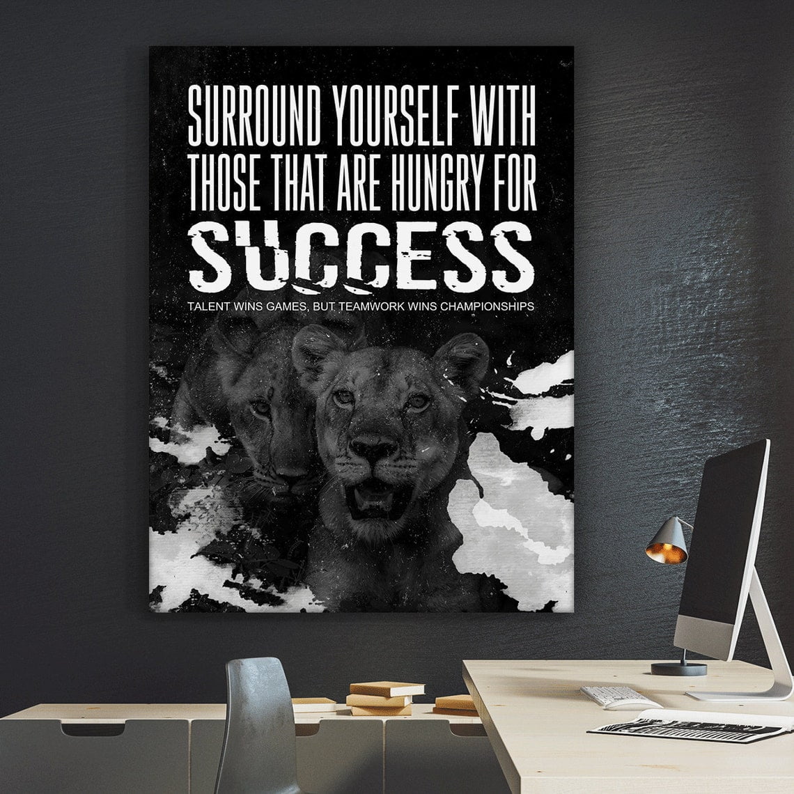 Lion Motivational Wall Art Poster Poster – Surround Yourself With ...