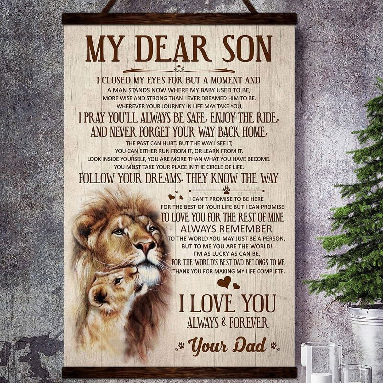 Lion My Dear Son I Closed My Eyes For But A Moment Poster Matte Wall ...