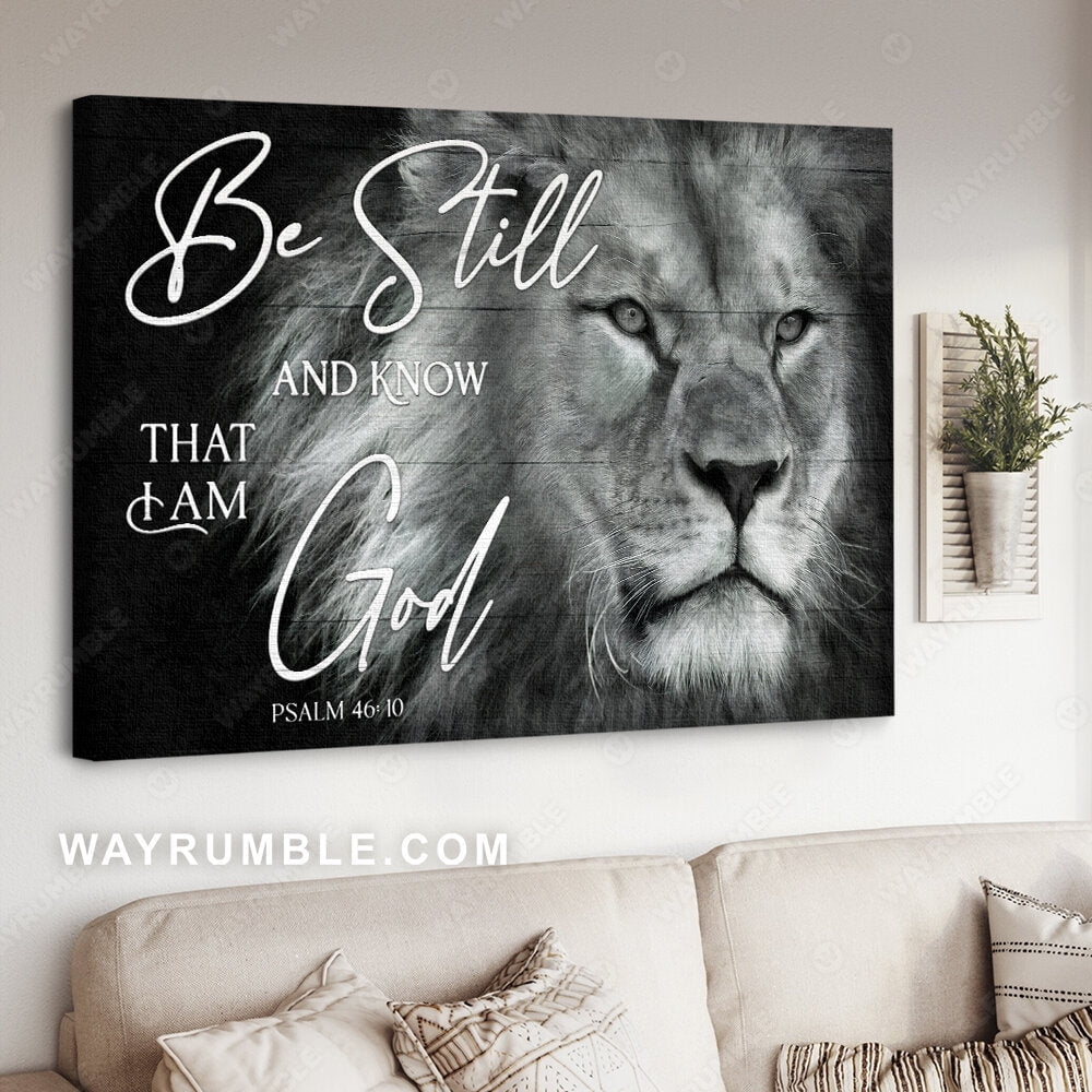 Lion Of Judah, Black And White Painting, Be Still And Know That I Am ...