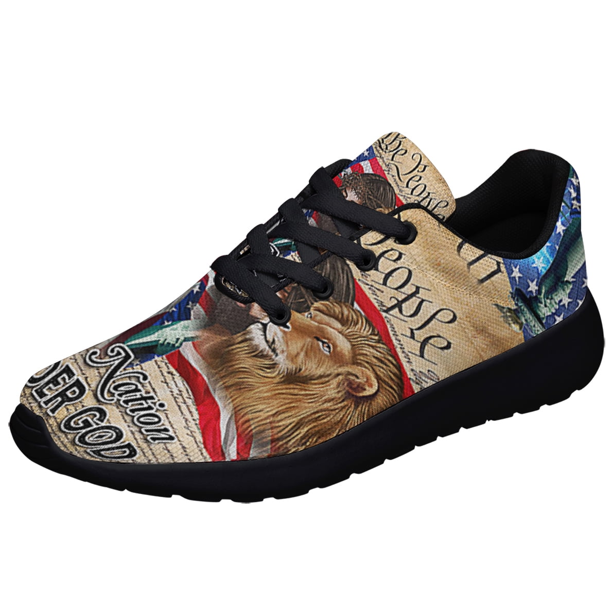 Lion Of Judah Jesus God Patriot One Nation Under God Shoes Sneakers for ...