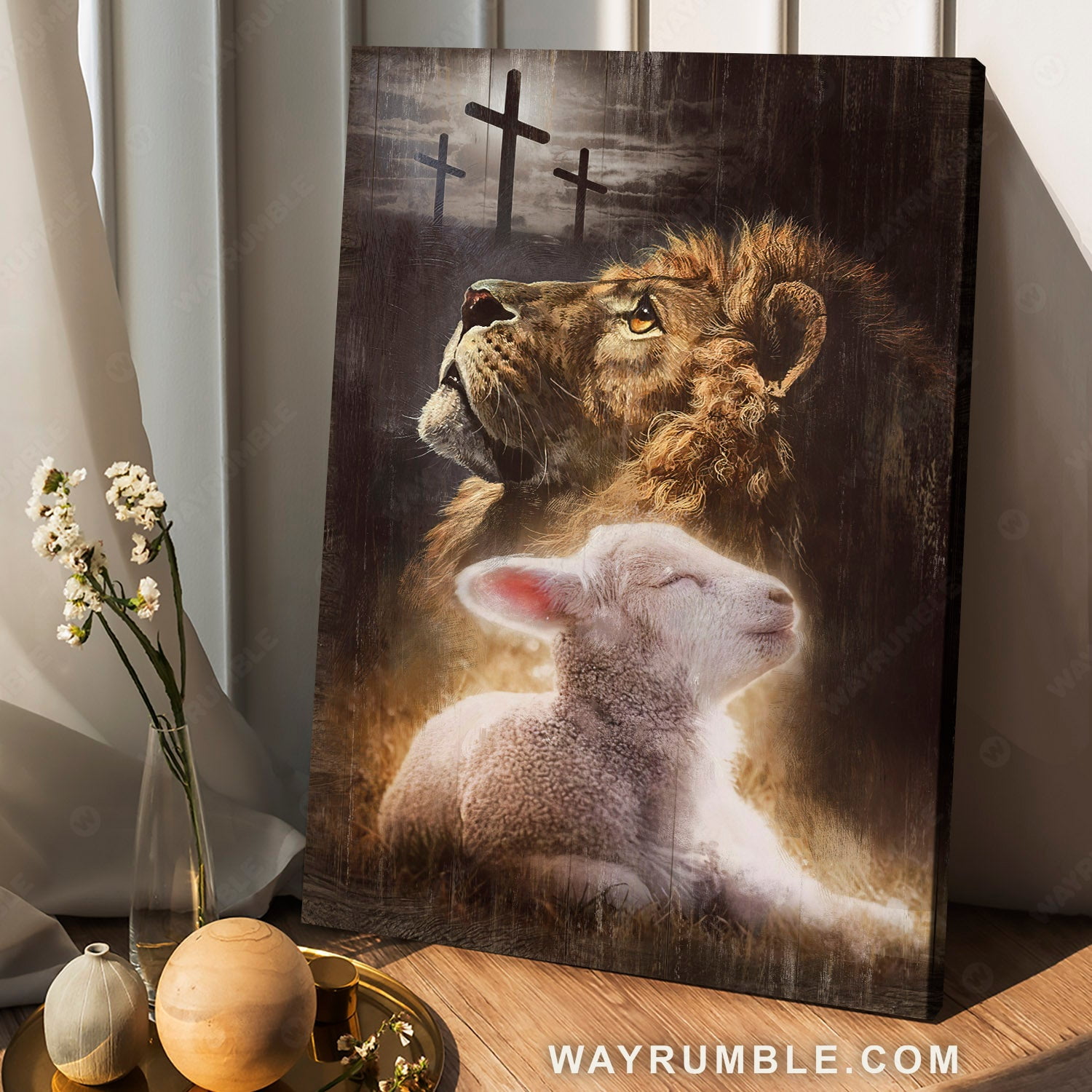 Lion Of Judah, Lamb Of God, The Rugged Crosses - Jesus Portrait Poster ...