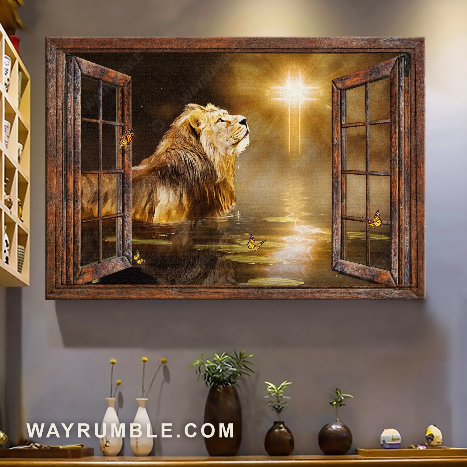 Lion Of Judah, Light Cross, Magic Lake, Beautiful Night - Jesus ...