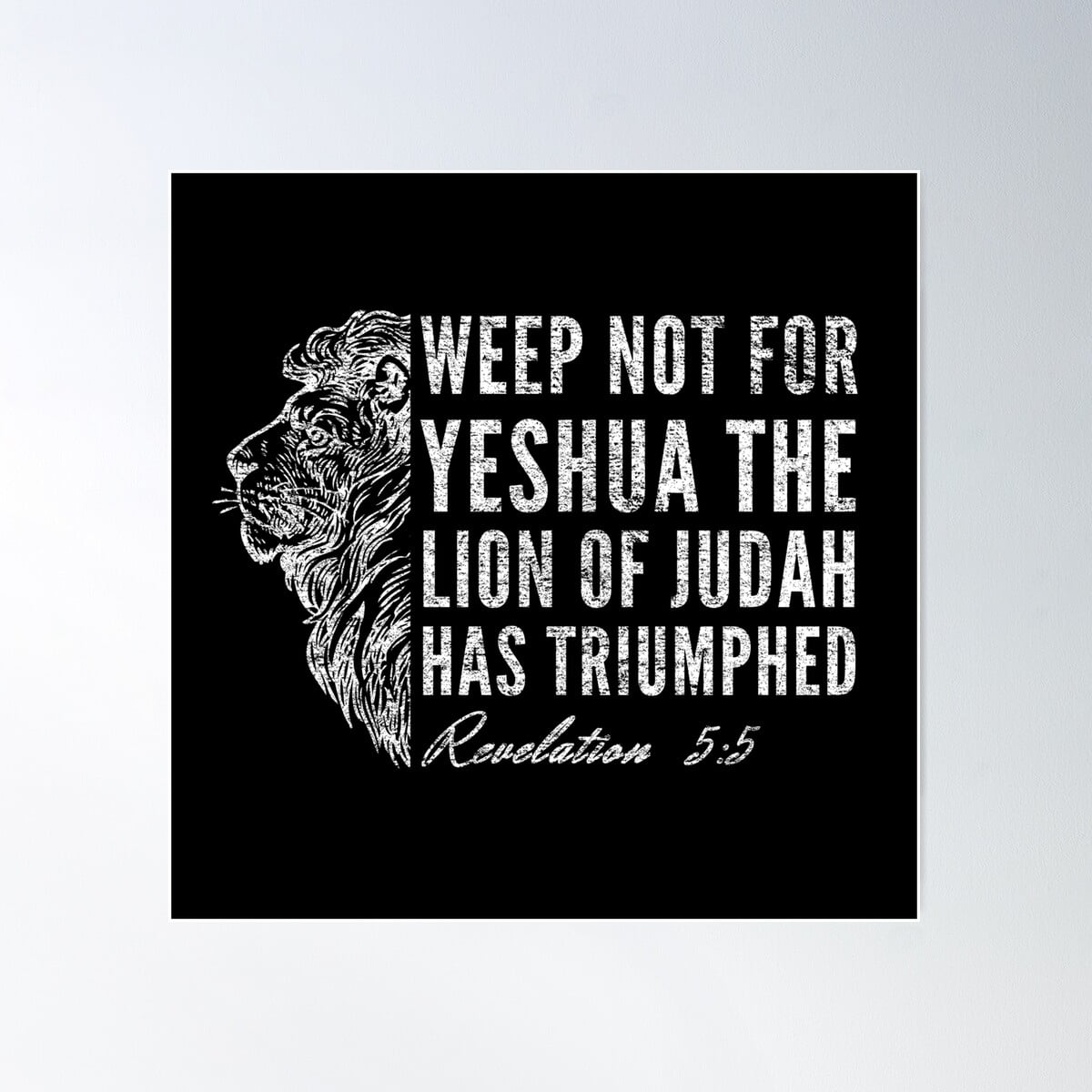Lion Of Judah Revelation 5:5 Scripture Poster Wall Art, Modern Wall ...